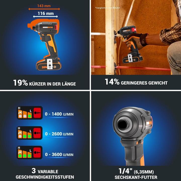 Worx Avvitatore a Impatto Senza Filo Nitro - kaufen bei Galaxus