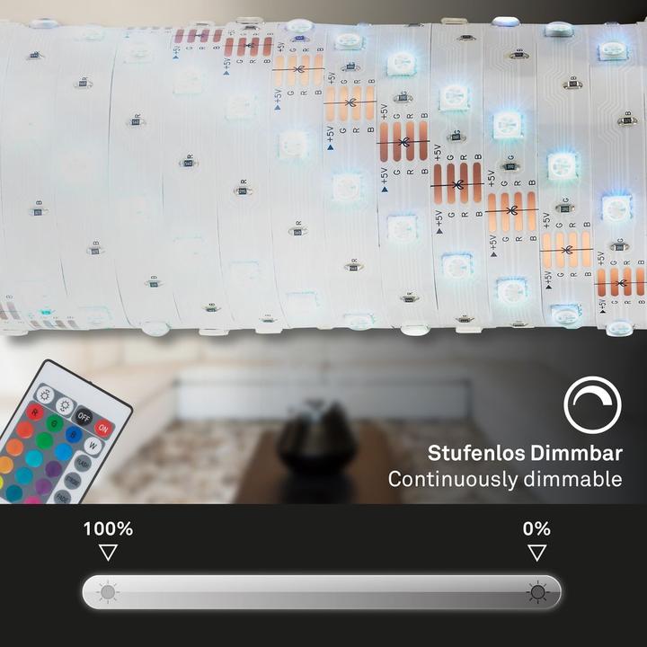 Briloner RGB-LED Flexband, 4m, 120xRGB-LED/0,04W, inkl. USB - Digitec