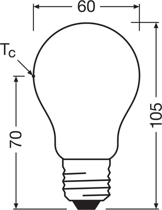 Osram LED Classic A 40 DIM Energy efficiency class A 2.2W 827 Frosted ...