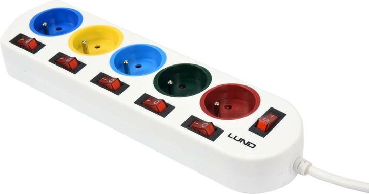 Lund London Power supply line Lund 5G 5 sockets 2 m white (72460) - Galaxus