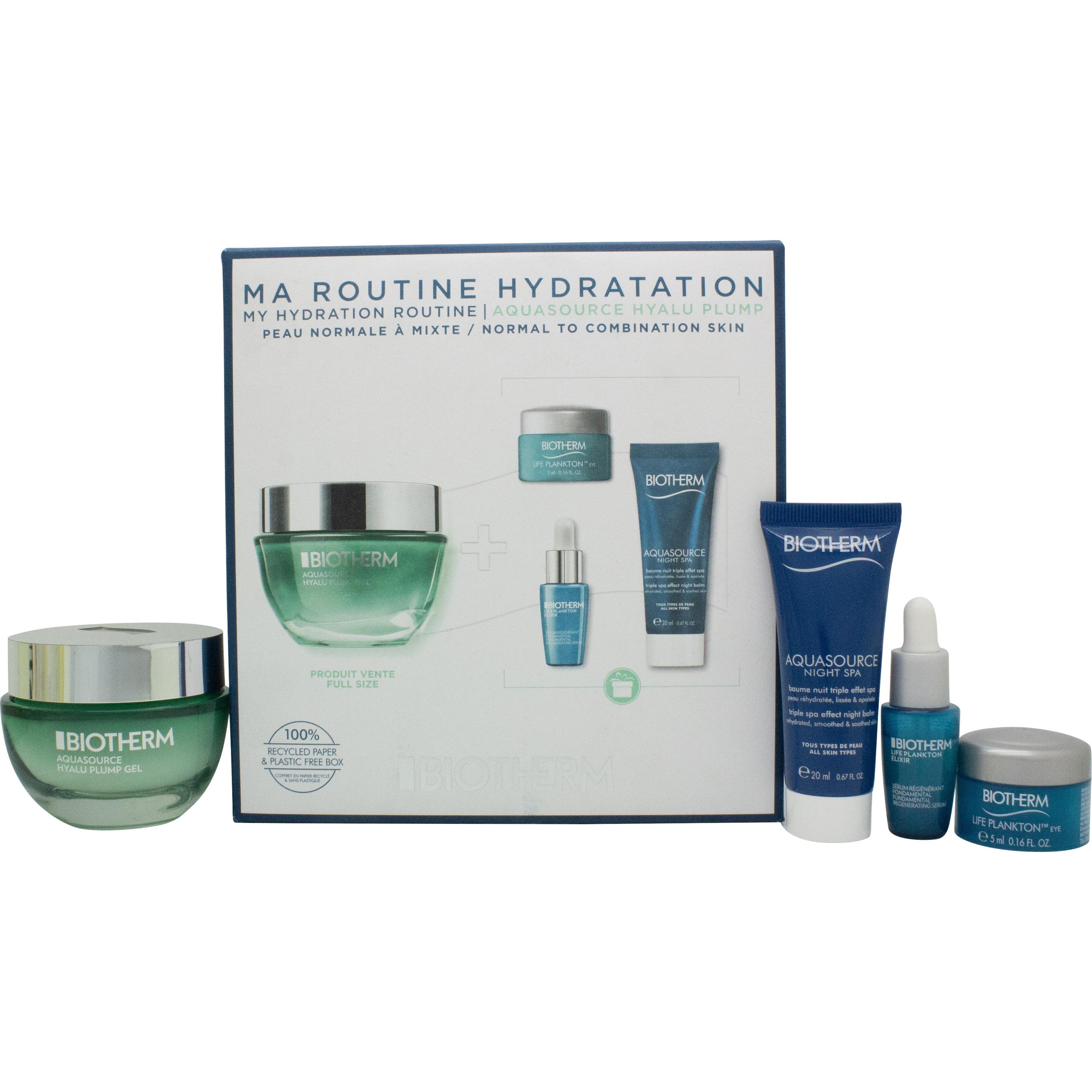 Biotherm Set Aquasource Aquasource Hyalu Plump 50ml Life Plankton elixir 7ml Aquasource Night ...