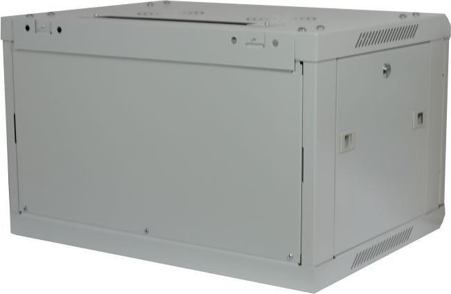 Allnet 19" wall-mounted enclosure, 9U, 1-piece, T450mm, light grey ...