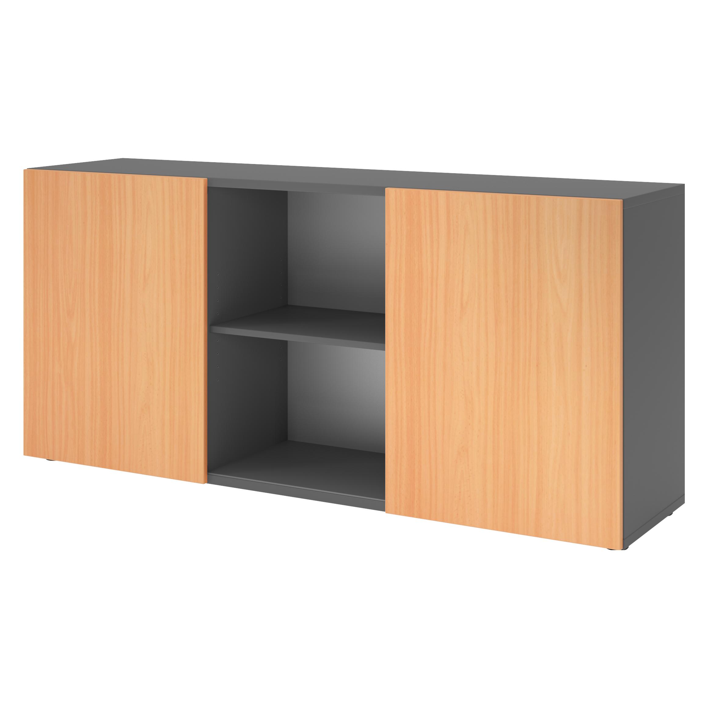 Hammerbacher Sideboard 2OH mit Schiebetüren Graphit/Silb. - Galaxus