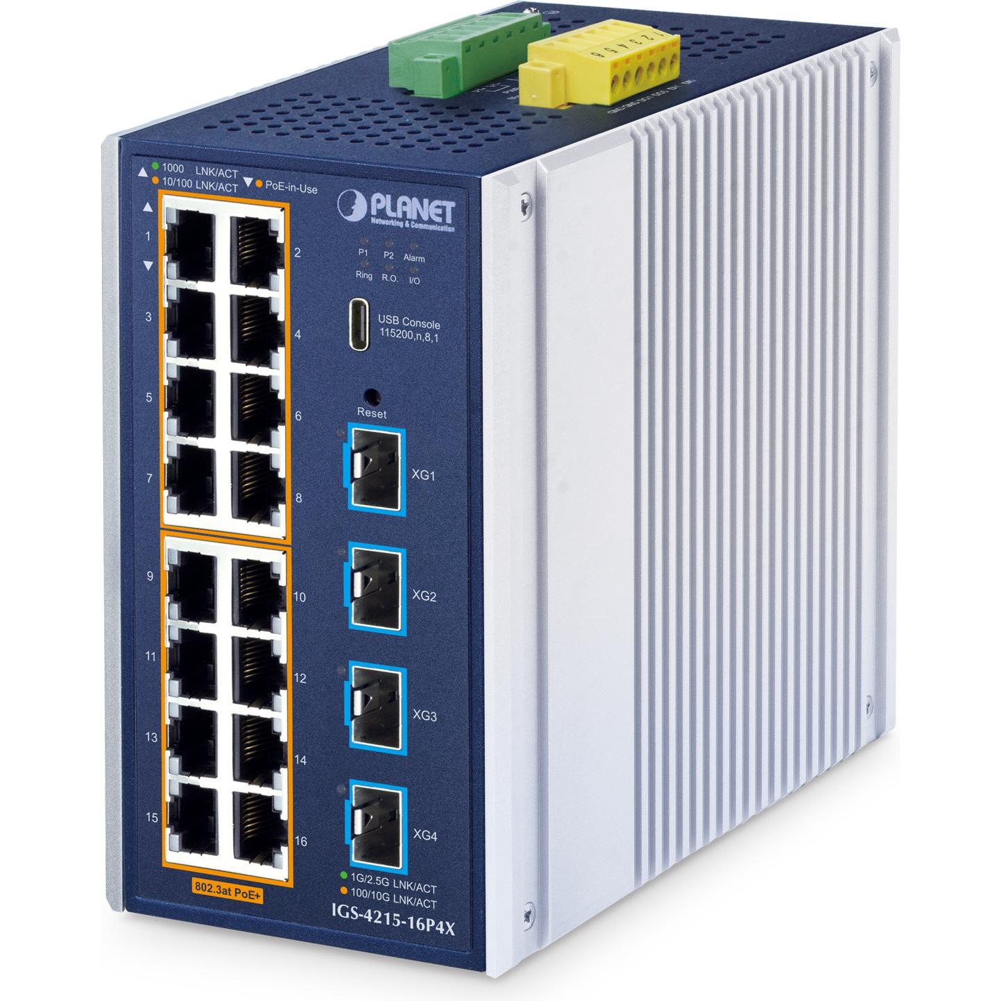 Planet Industrial L2+ 16-Port Managed Switch IGS-4215-16P4X - Galaxus