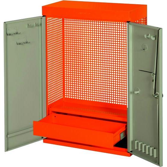 Irimo Zweitüriger Werkzeugschrank für Wandmontage, orange, 900 mm × 250 mm × 602 mm - Galaxus