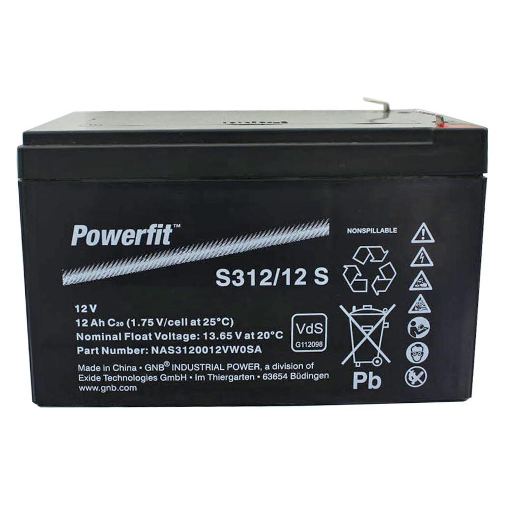 Exide Akku Powerfit S312/12S, Anschluss 4,8mm (12 Ah, 12 V)