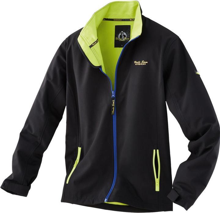 Uncle Sam Bekleidung Softshelljacke schwarz/royal/limette - Galaxus