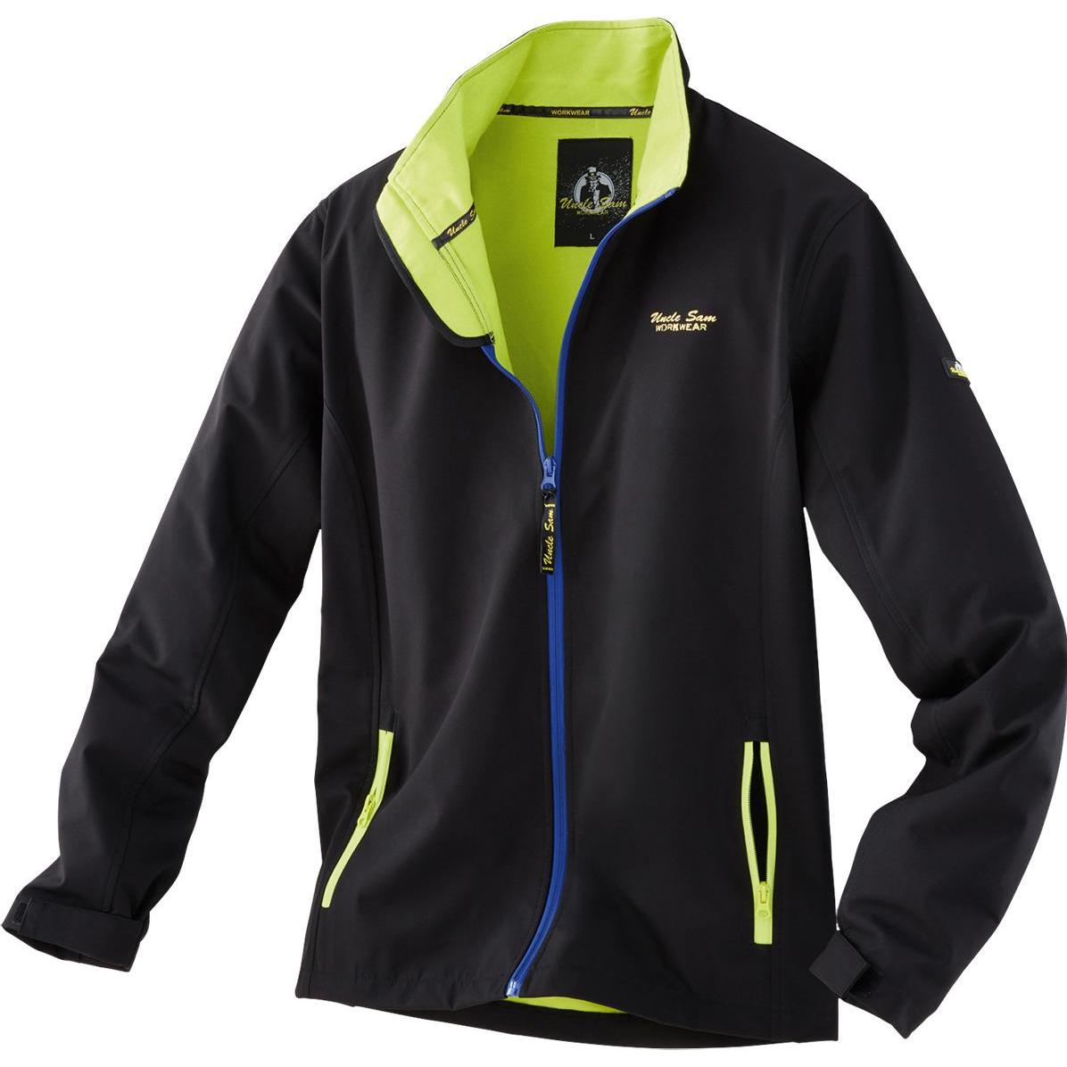 Uncle Sam Bekleidung Softshelljacke schwarz/royal/limette - Galaxus