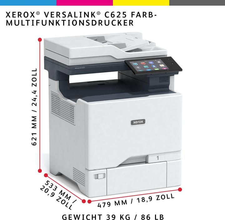 Xerox VersaLink C625DN (grau/blau, USB, LAN, Scan, Kopie, Fax) - Galaxus