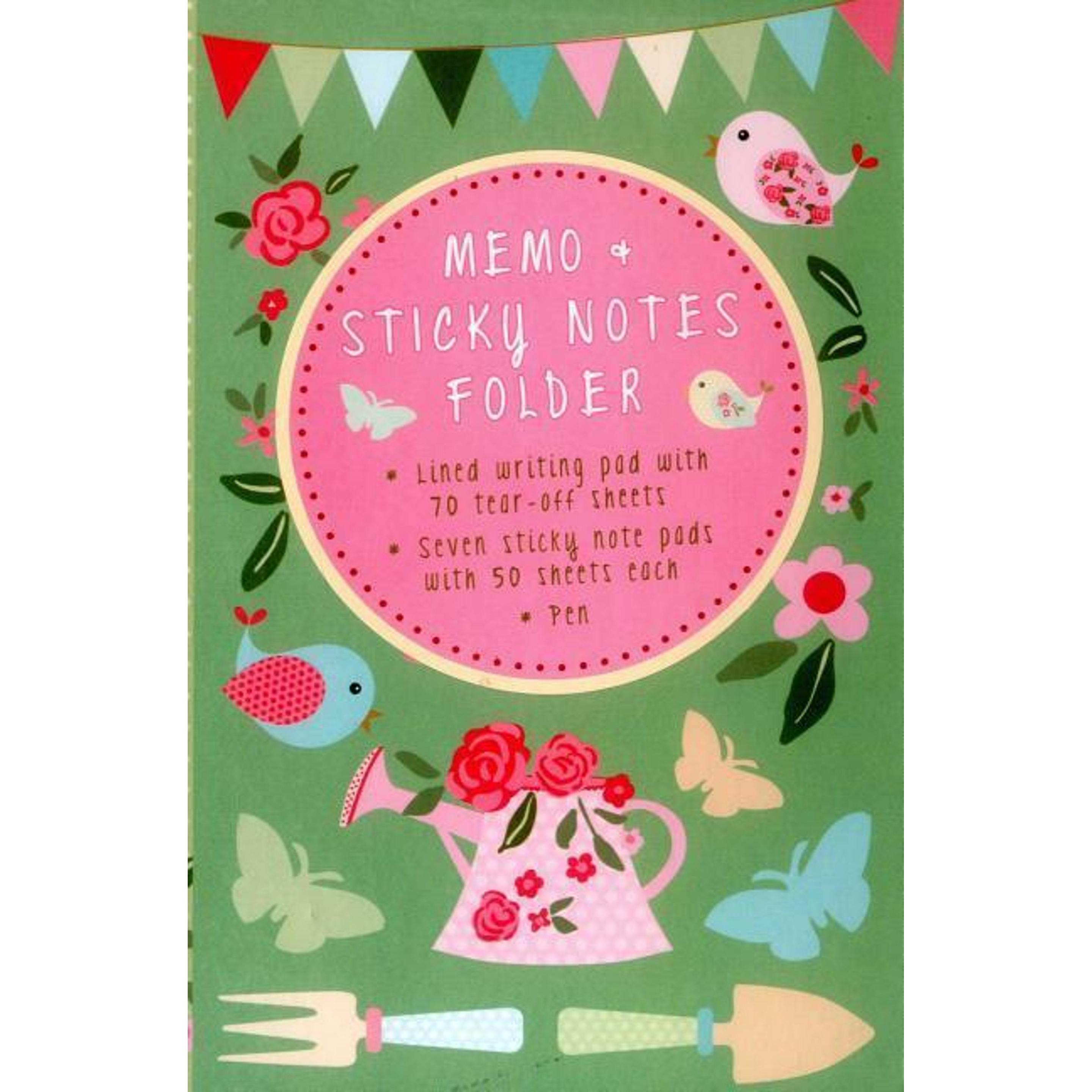 Anness Publishing Memo & Sticky Notes Folder: Pretty Garden: Small ...