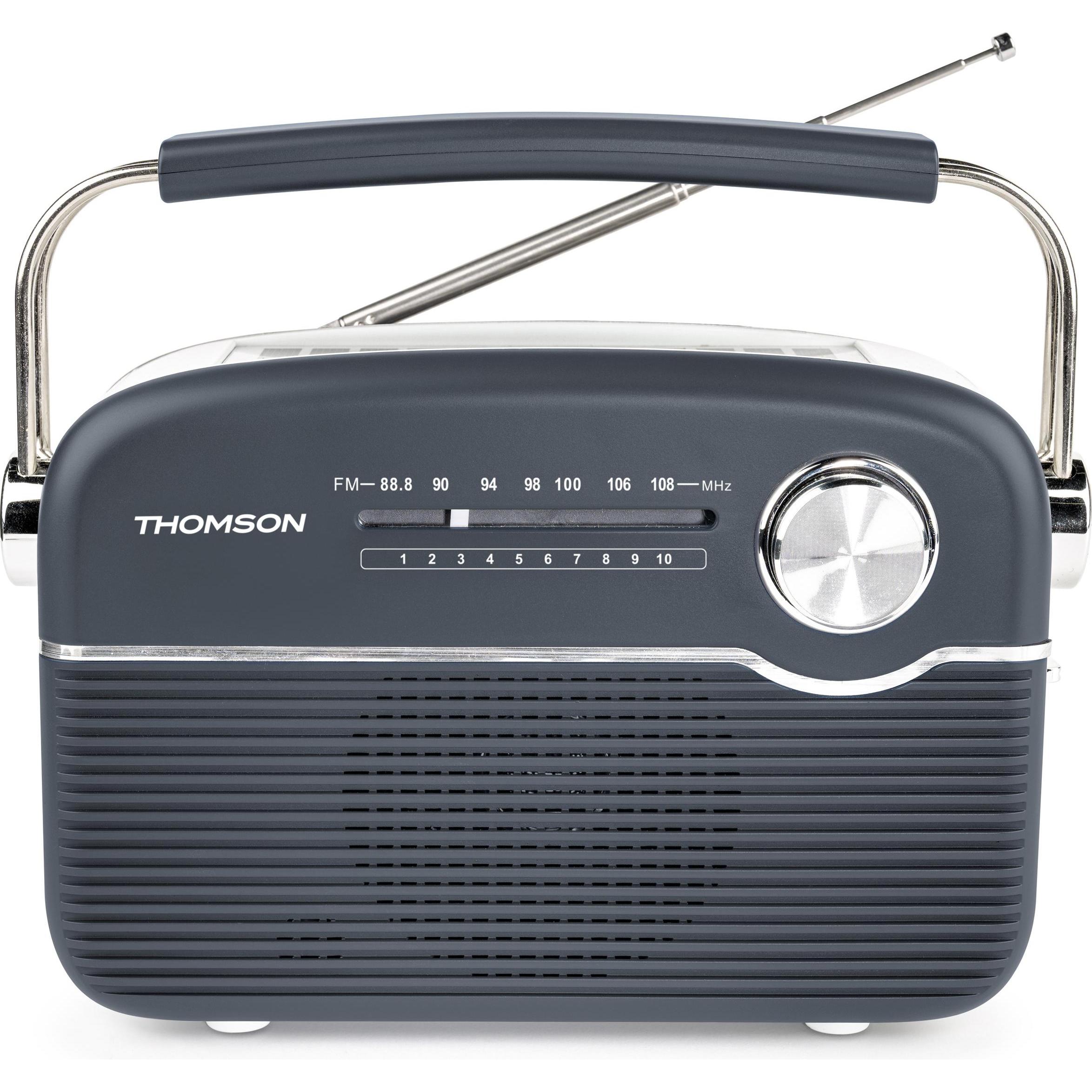 Thomson Retro Bluetooth Radio w/ Solar Charging - Grey - Digitec
