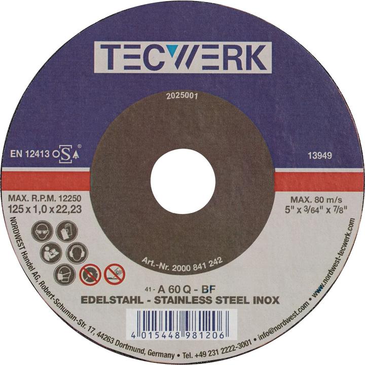 Tecwerk Cutting disc stainless steel dm230x1.9mm offset stainless steel ...