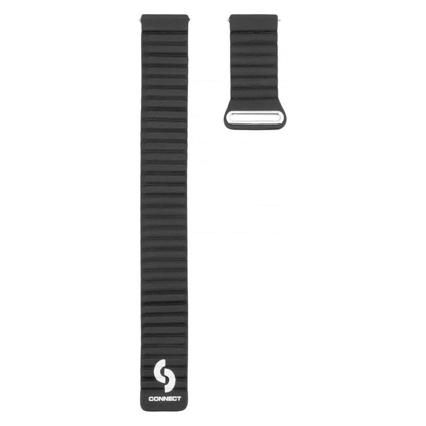 Connect 22mm Flat head Leather - Silicone Loop Magnetic Strap (130mm M ...