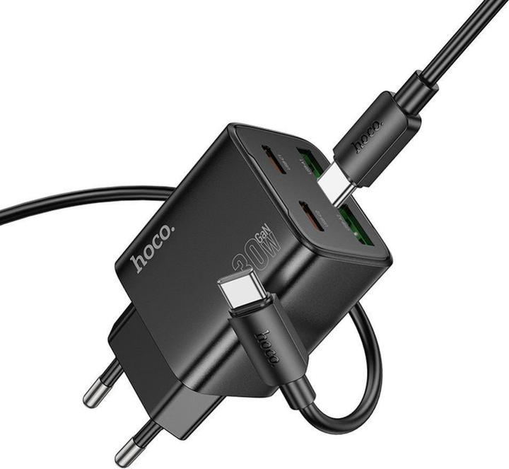 Hoco Adapter wall charger USB A + Type C + cable Type C to Lightning PD ...