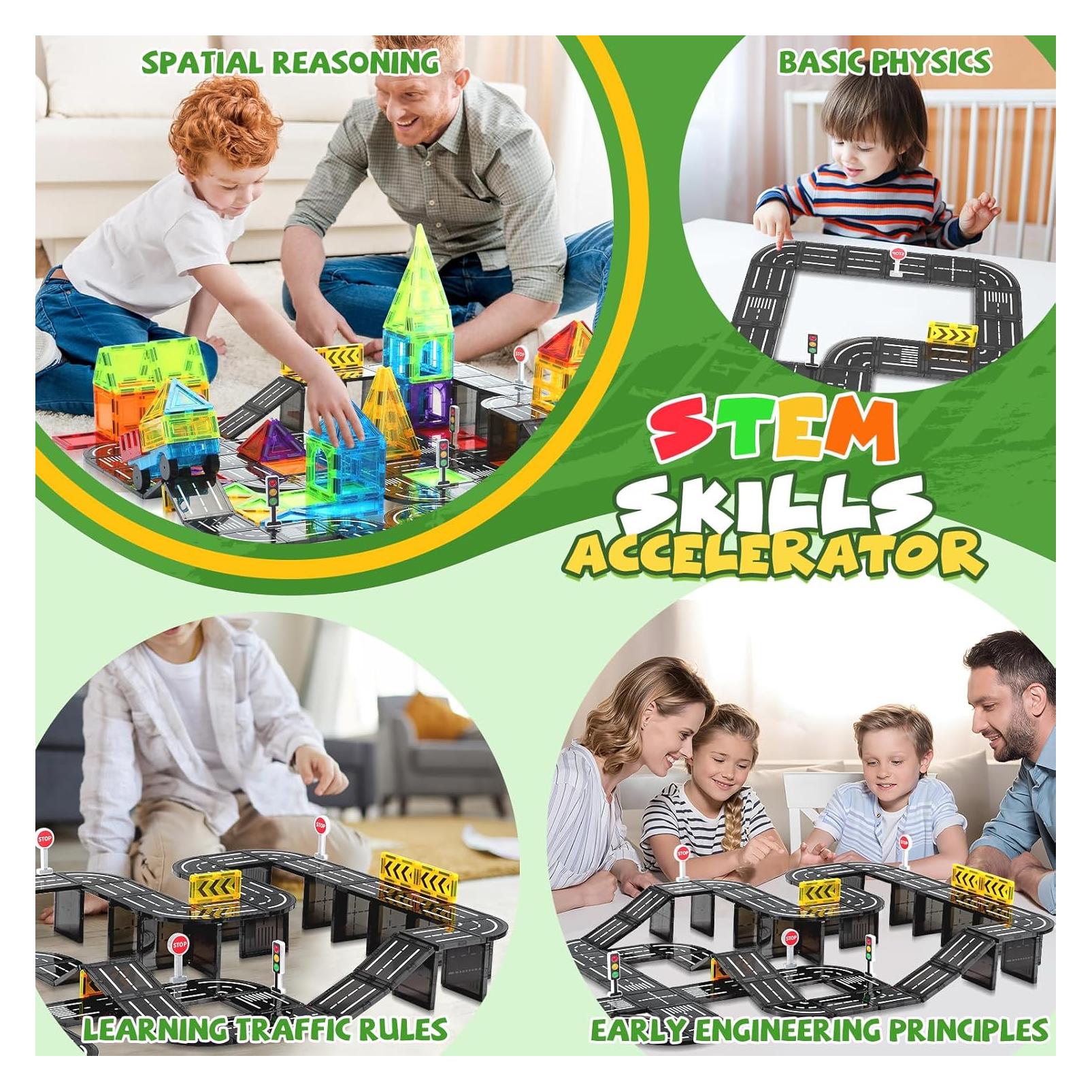 W Wise Block Magnetische Bausteine-Set (24 Stück, STEM)
