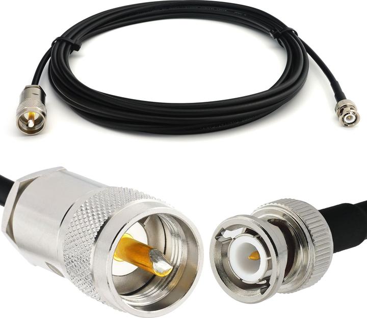 Rangeful BNC Male to PL259 5m UHF RG58/U Coaxial Cable RG58-BNCM-PL-5 ...