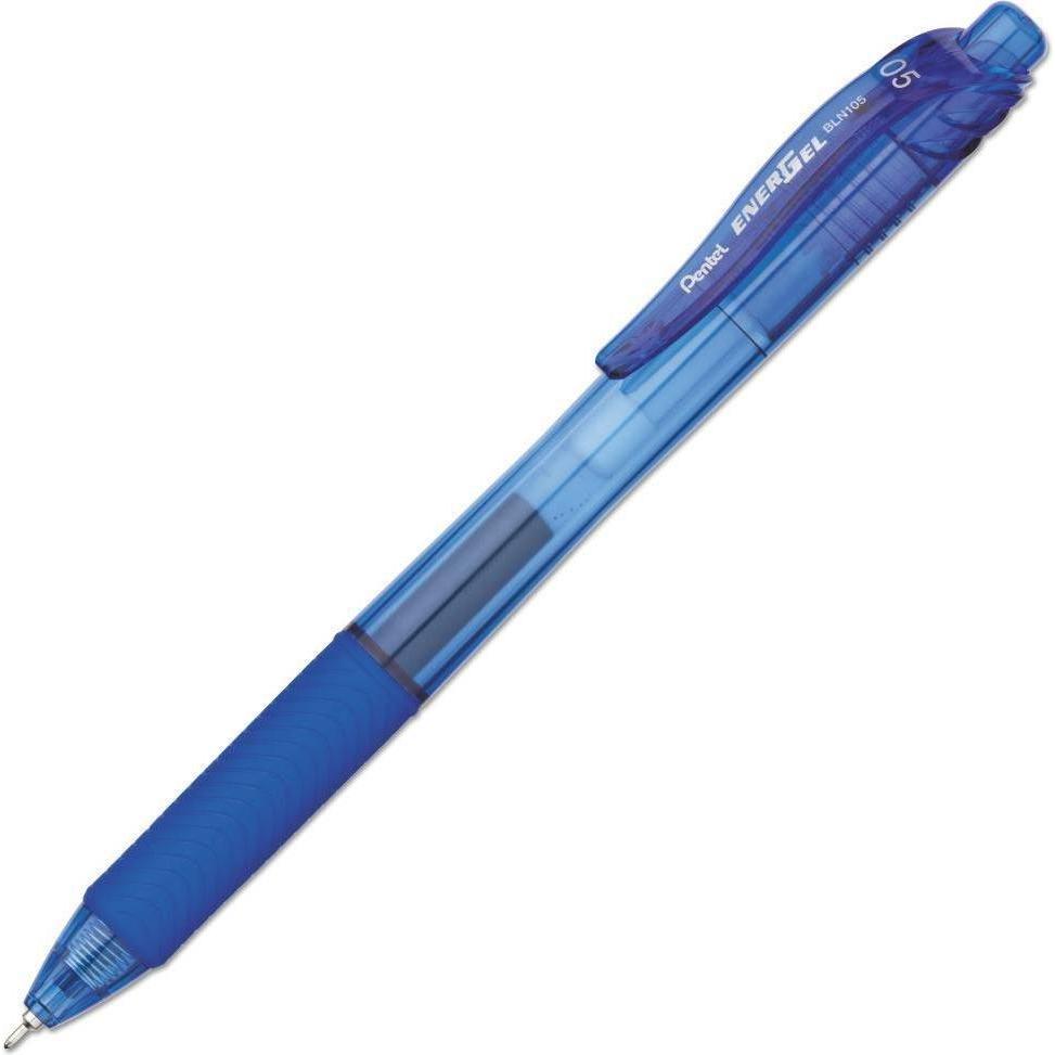 Pentel EnerGel X, Clip-on retractable pen, Blue, Blue, Plastic, 0.25 mm ...