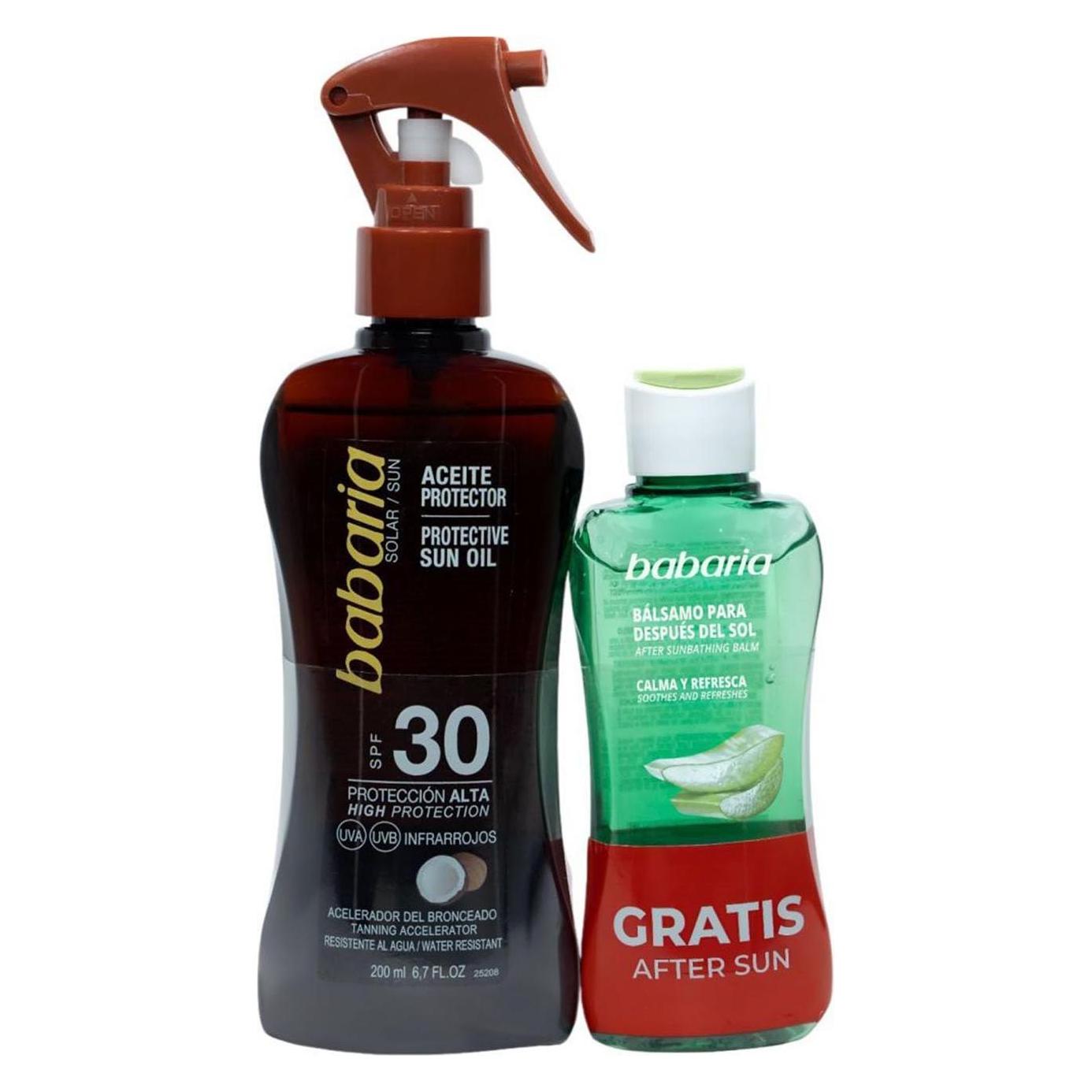 Babaria SOL. ACEITE PROTECTOR SOLAR COCO SPRAY F30 200 ML+ AFTER SUN ...