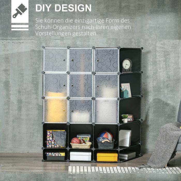 Swisshandel24 DIY Kleiderschrank Regalsystem mit 16 Fächern und 2 ...