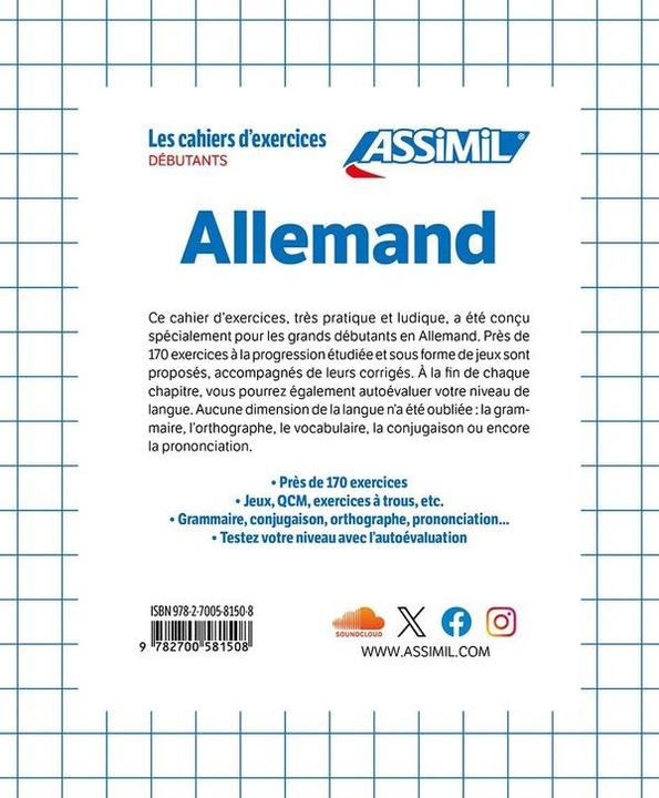 Assimil Allemand : débutants : 170 exercices + corrigés - Galaxus