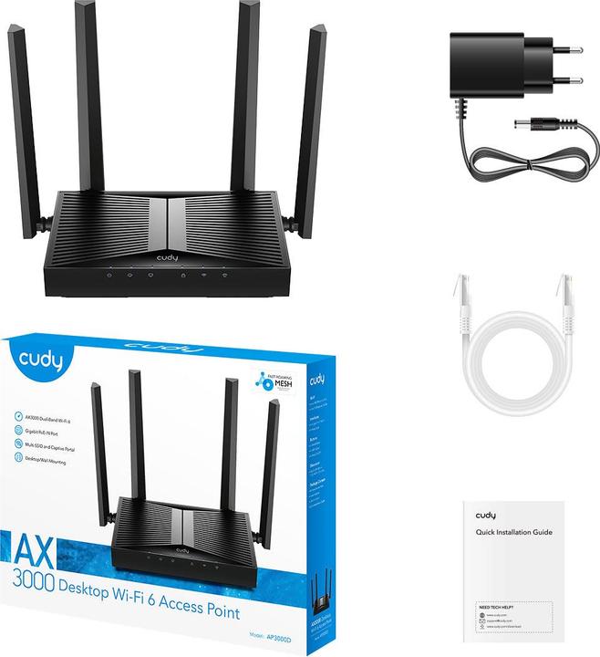 Cudy AX3000 Wi-Fi 6 Desktop Toegangspunt - kopen bij Galaxus