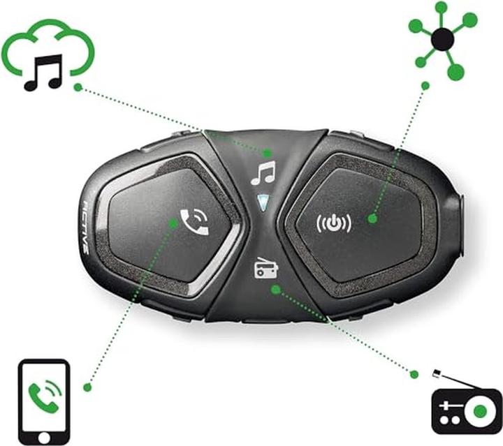 Interphone Enkele intercom voor motorhelm, stereo, 40 mm, 4 ...