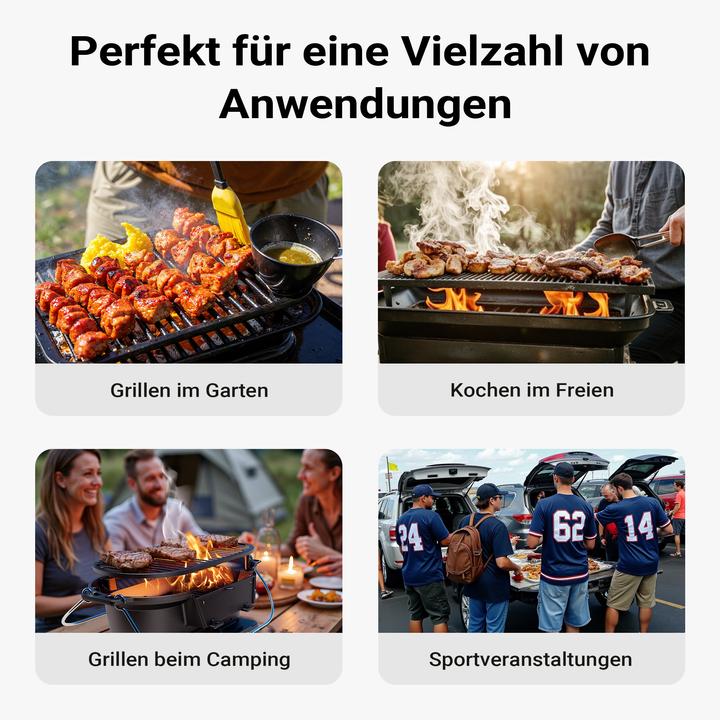 Wiltec Cast Iron Charcoal Grill BBQ Oval Tabletop Barbecue Outdoor ...