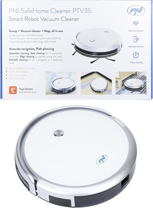 PNI Intelligent robot hoover SafeHome Cleaner PTV35 WiFi, 30 W, control ...