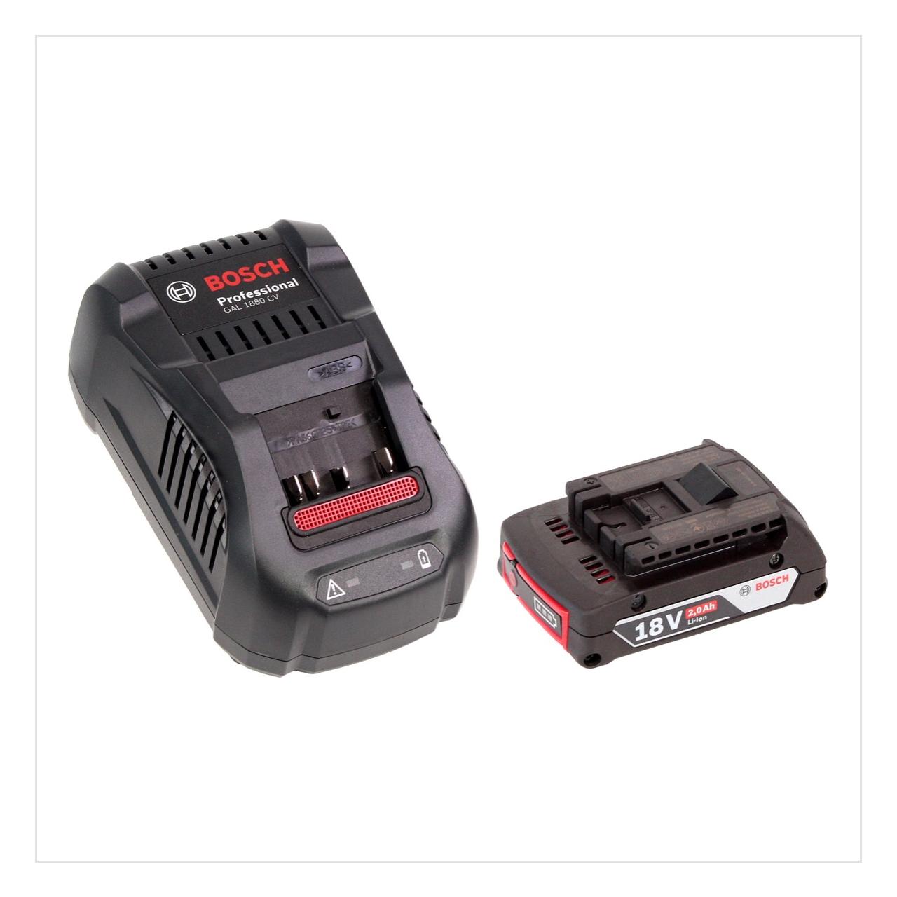 Bosch Professional Kit: 2x Batteries GBA 2 Ah + Charger GAL 1880 CV