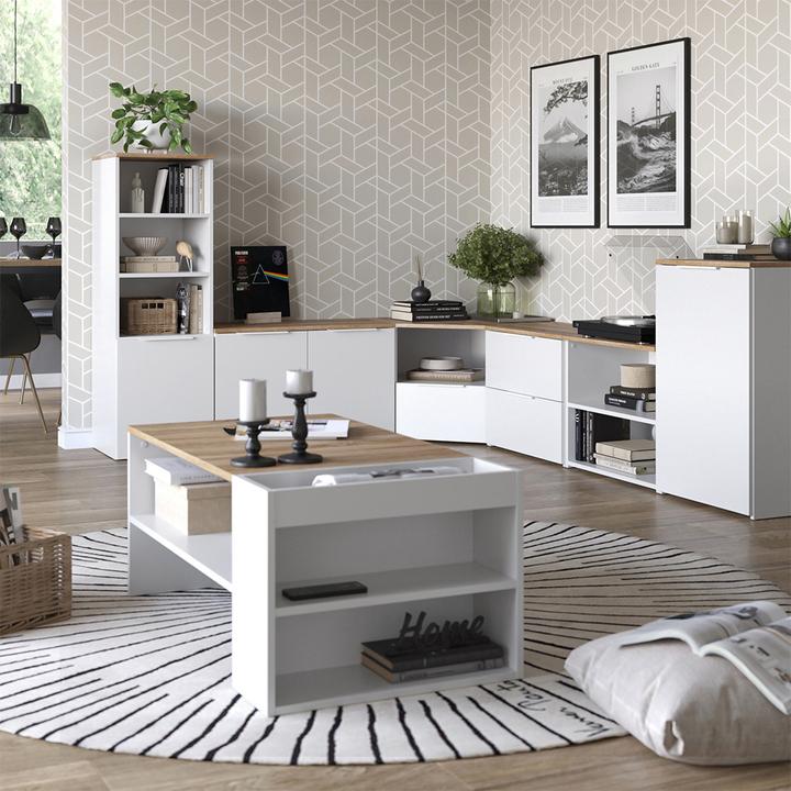 Vichy Wohnwand Wido, Weiss/Sonoma, 3 Teile (60 x 50 x 40 cm) - Galaxus