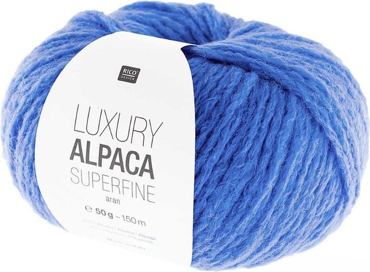 Rico Luxury Alpaca Superfine Aran, azur, 50 g, 150 m, 63 % WP, 37 % PA ...