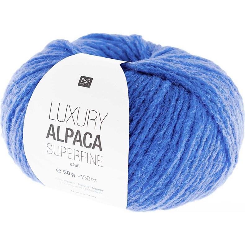 Rico Luxury Alpaca Superfine Aran, azur, 50 g, 150 m, 63 % WP, 37 % PA ...