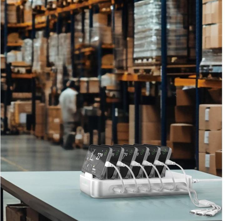 4smarts Ladestation Team 100W 5C/1A inkl. 6 Kabel Silber - Galaxus