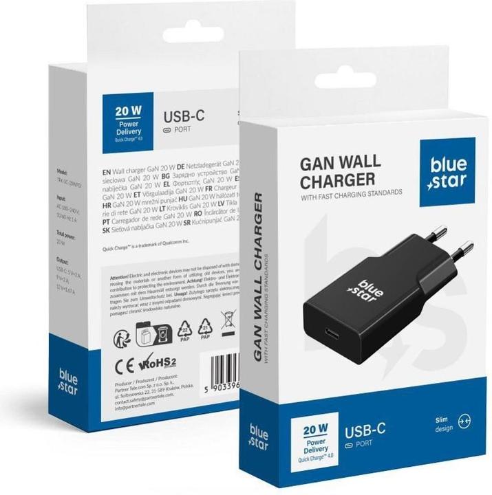 Blue Star Premier Adapter Blue Star Travel charger Blue Star Slim GaN ...