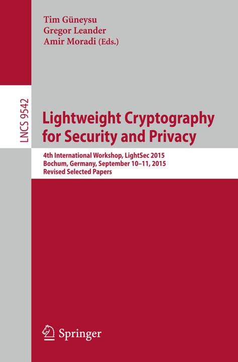 Springer Lightweight Cryptography for Security and Privacy - Galaxus