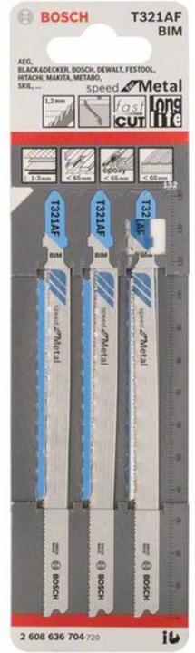 Bosch Stichsägeblatt T 321 AF Speed for Metal, 3er-Pack - Galaxus
