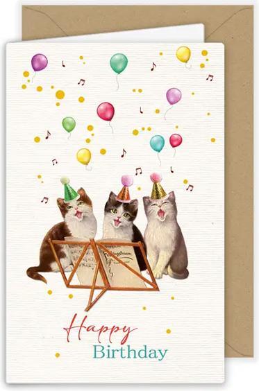 Quire Birthday card Happy Birthday 3 little cats - buy at Digitec