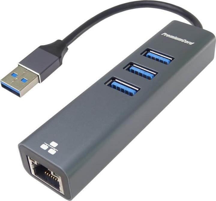 PremiumCord Adapter USB3.0 - RJ45 + 3x USB 3.0 - buy at Digitec