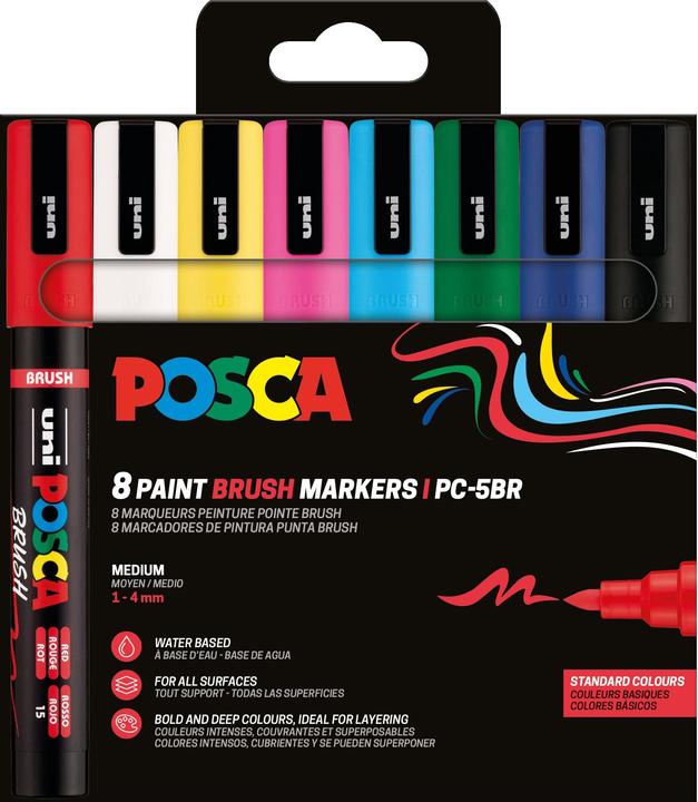 Posca - Brush PC-5BR set, 8 pcs (401676) (8 x) - acheter sur Digitec