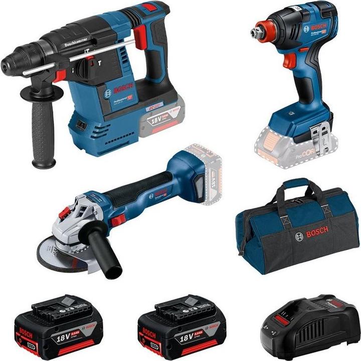 Bosch Hausgeräte BOSCH.SET 18V GBH 18V-26 + GDX 18V-200 + GWS 18V-10 2x5.0Ah BAG … - Galaxus