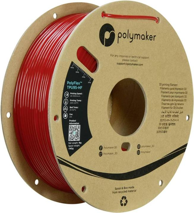Polymaker PolyFlex TPU-95A High Speed Transluzent Rot 2,85 mm 1000 g ...