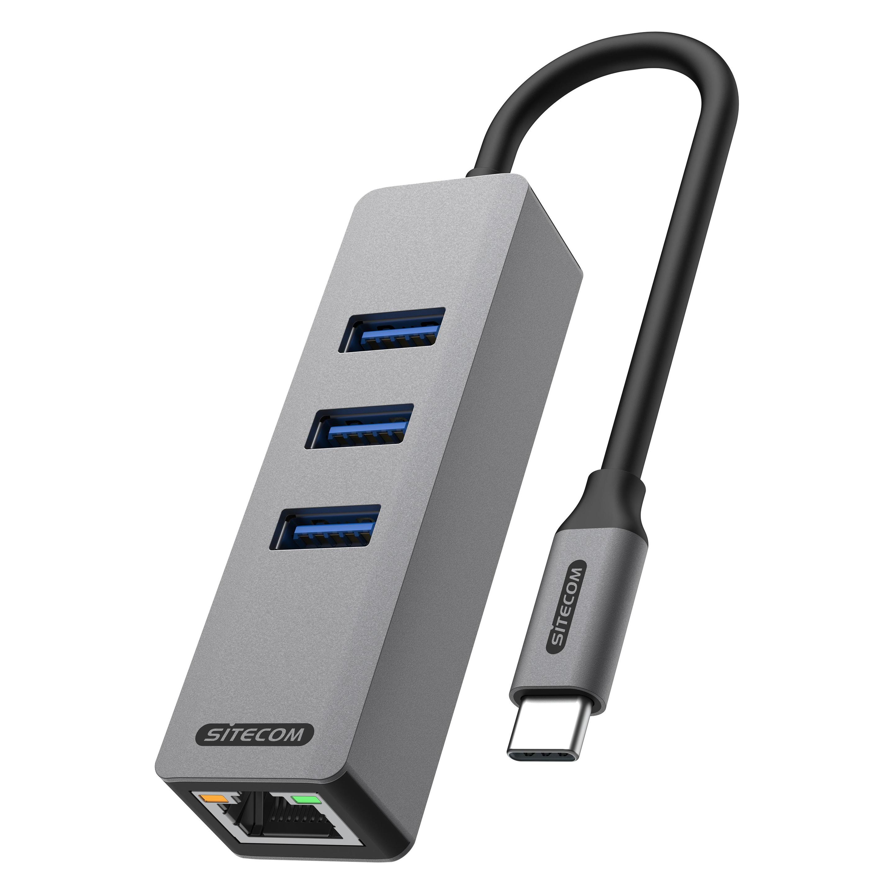 Sitecom AD-1008 USB-C zu Ether +3x USB Hub - kaufen bei Digitec