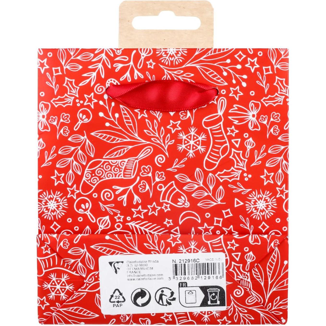 Clairefontaine Premium, kleine Geschenktasche rot & weiss 12x4,5x13,5 ...