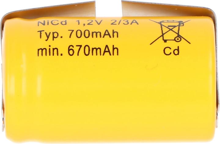 AccuCell Akku KR-600AE 2/3 A Cadnica mit Lötfahnen in U-Form