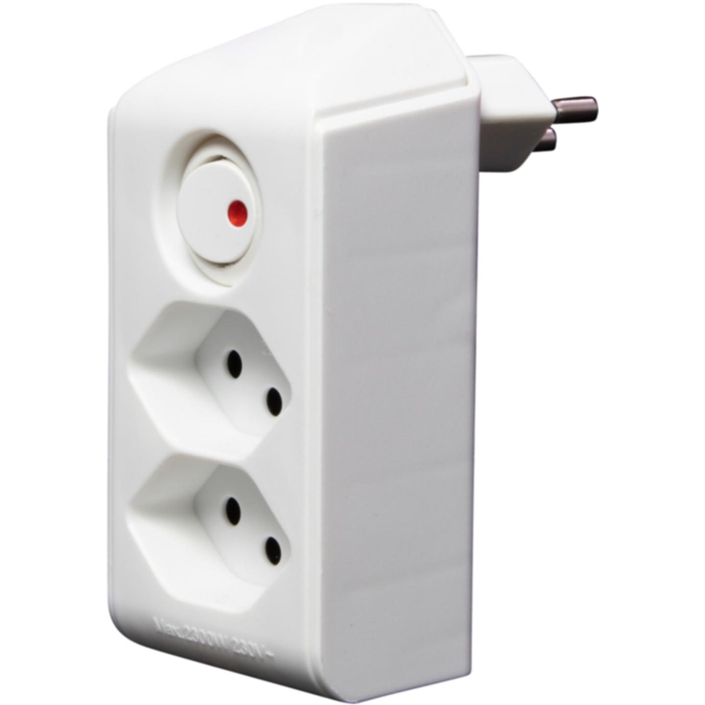 Brennenstuhl cleverLINE junction plug 3-way white with switch ...