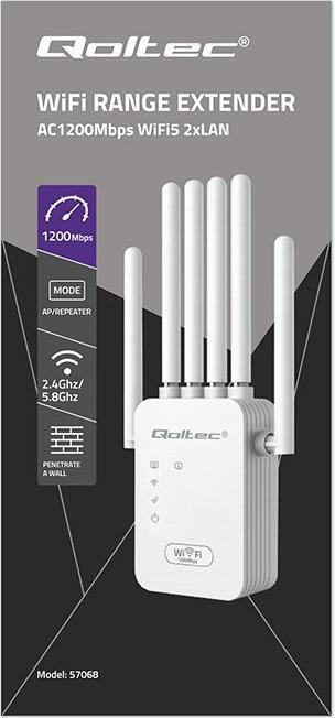 Qoltec Wzmacniacz sygnałuWiFi 6 | Repeater | Access Point | AX1200 | 6 ...