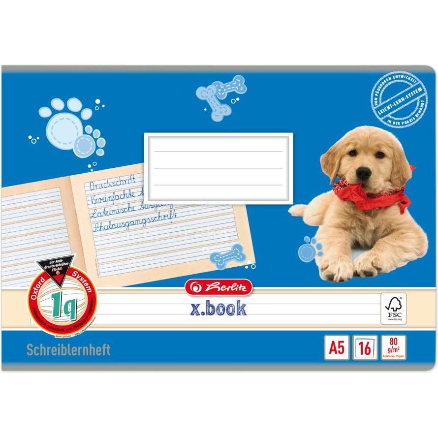 Herlitz quaderno x.book, DIN A5 orizzontale, righe 1q (A5, Rigatura ...