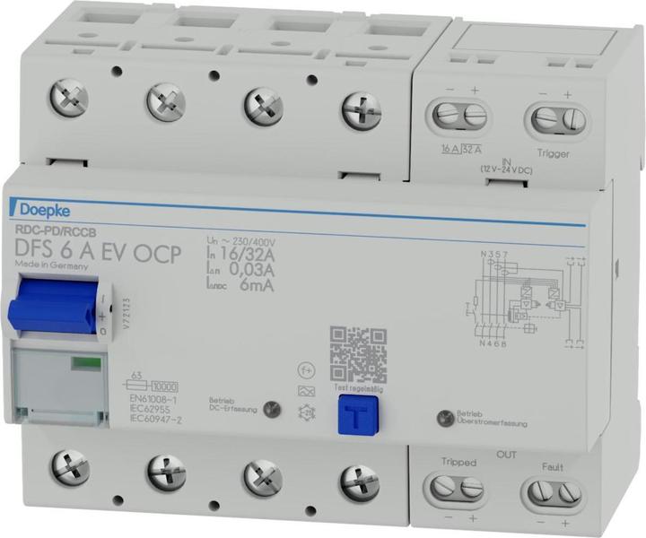 Doepke FI-Schutz mit Zusatz 4p 400V 32A 0,03A REG A 6TE 3kA IP20 - Digitec