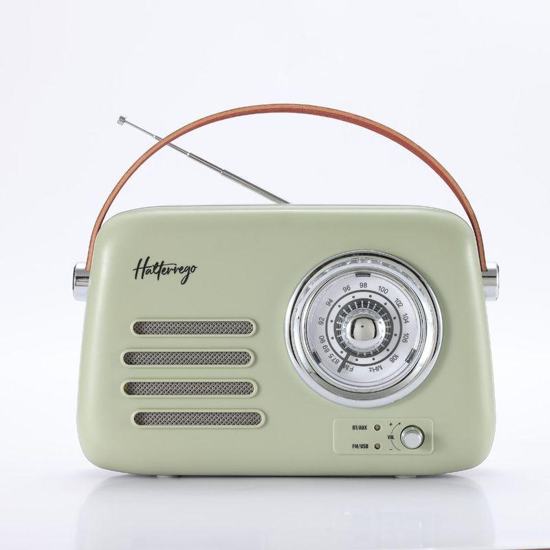 Halterrego Enceinte/Radio rétro, RMS 5W, Bluetooth, Radio FM, lecteur ...