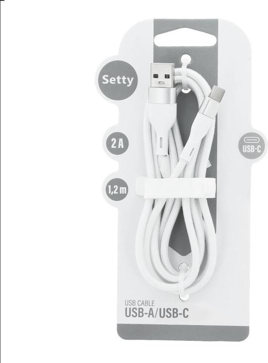 Setty USB - USB-C Kabel 1,2 m 2A KSA-C-1.220 weiss - Galaxus